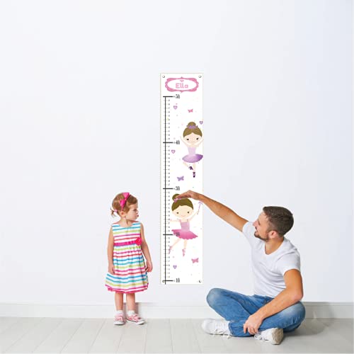 Personalized Kids Canvas Growth Chart, Height Chart, Growth Chart Banner, Ballerina