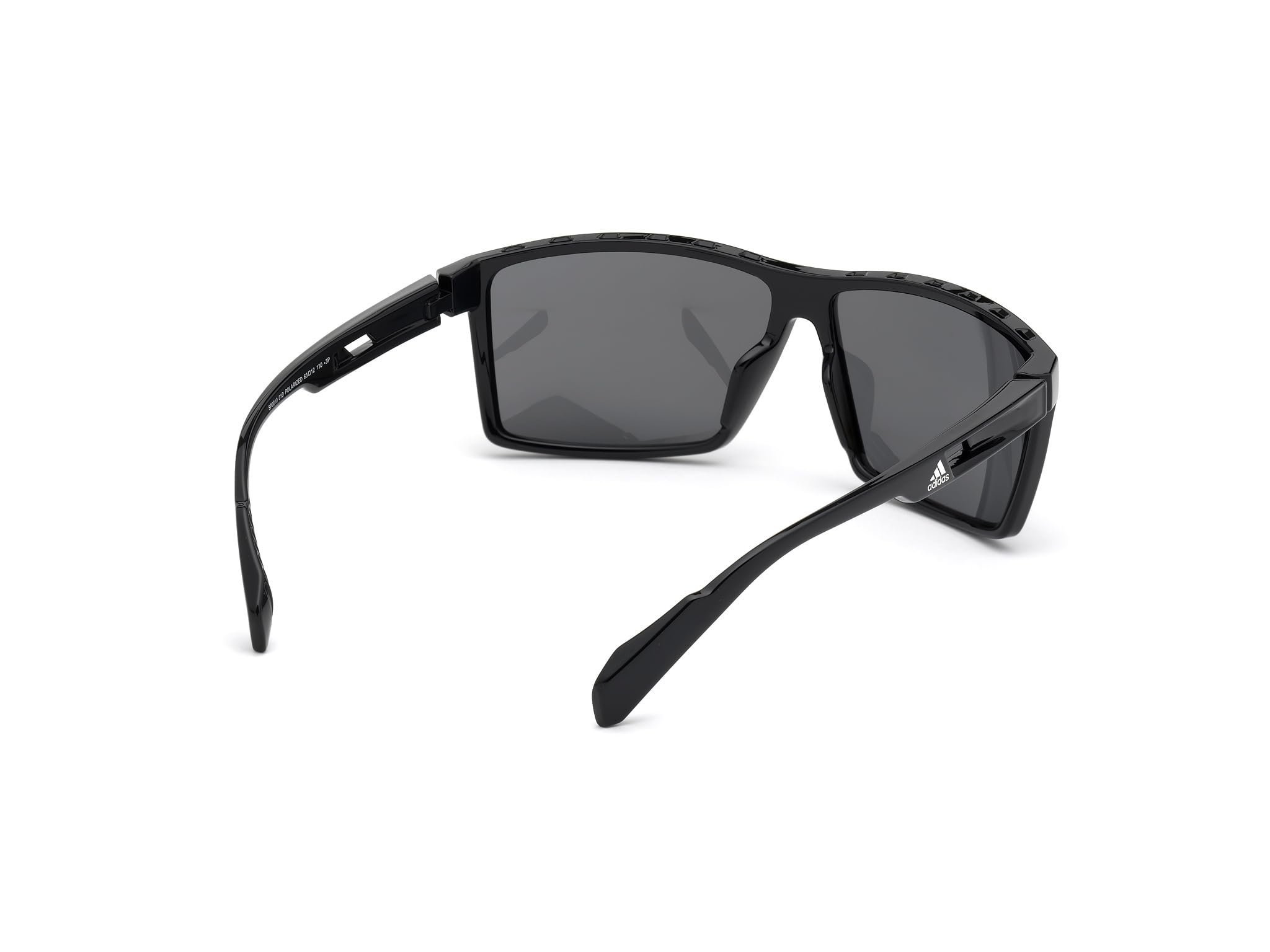 adidas Men's Injected Sun Glasses Round Sunglasses, Shiny Black/Smoke Polarized, 63/12/130