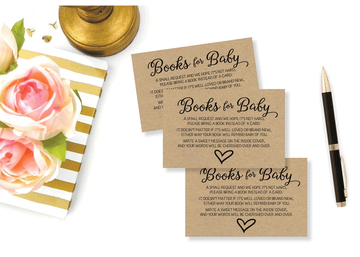 All Ewired Up 50 Gender Neutral Kraft Baby Shower Book Insert Request Cards (50-Cards)
