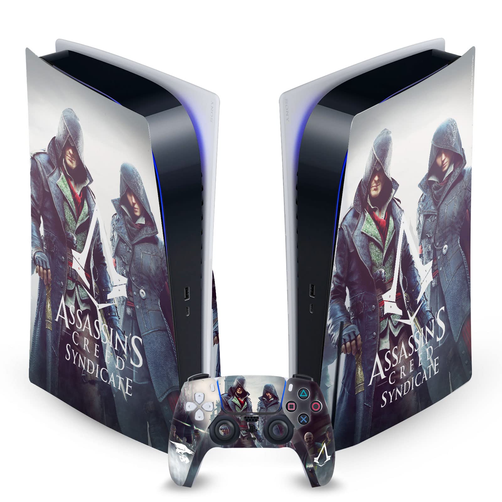 Head Case Designs Officially Licensed Assassin's Creed The Rooks Syndicate Graphics Vinyl Faceplate Gaming Skin Decal Compatible With Sony PlayStation 5 PS5 Disc Edition Console & DualSense Controller