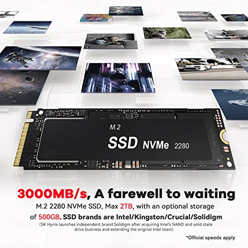 Beelink Mini PC, AMD Ryzen 5 5560U(6C/12T, Up to 4.0GHz), 16GB DDR4 RAM 500GB NVMe SSD, SER5 Mini Desktop Computer Support 4K@60Hz Triple Output/WiFi6/BT5.2/DP1.4/HDMI2.0/USB3.2 for Gaming/Office/Home