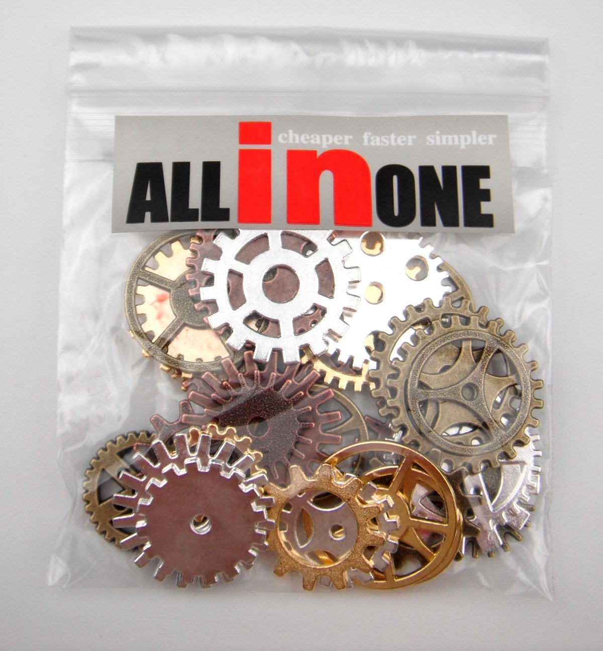 ALL in ONE 100 Gram Steampunk Gear Wheel Charms Cog Connectors Pendants Jewelry Finding DIY Craft (Mix)