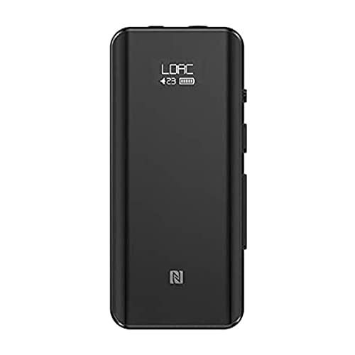 FiiO BTR5 Flagship Portable High-Fidelity Bluetooth Amplifier Bundle with EVA Travel Case, 6000mAh Portable Wireless Accessory (Black), Power Adapter, and USB-C Cable (5 Items)
