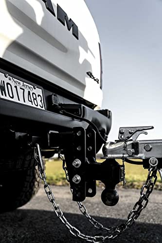 Bulletproof Hitches™ 2.0" Adjustable Medium Duty (14,000lb Rating) 4" Drop/Rise Trailer Hitch with 2" and 2 5/16" Dual Ball (Black Textured Powder Coat)