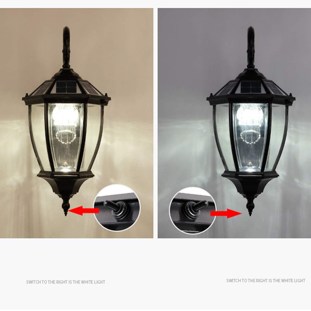 ADKINC Solar Wall Lights Outdoor,One-Light Exterior Wall Lantern,2 Modes Solar Led Waterproof Lighting for Deck,Transparent Glass,Easy-to-Install Security Lights for Front Door, Yard, Garage, Deck (