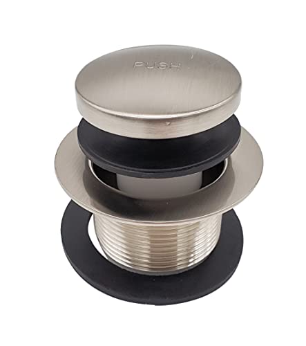 Westbrass D534-5-07 SCH. 40 ABS 1-1/2" Course Thread Plumber's Pack Tip-Toe Bathtub Drain Plug with Two-Hole Elbows, Satin Nickel (5-Pack)