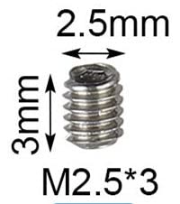 bnafes M2.5 x 3mm Stainless Steel Hex Grub Screw Internal Hex Drive Cup Allen Head Socket Point Set Screws for Door Handles100 Pcs