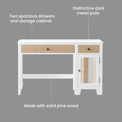 Child Craft Rockport Kid’s Writing Desk, Includes 2 Drawers and 1 Storage Cabinet, Plenty of Storage, Durable Construction, Non-Toxic, Baby Safe Finish (Sandstone)