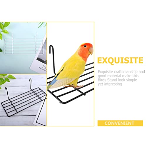 balacoo 2pcs Sundeck Wire Play Conure Accessories Birds Iron Cage Parrot Household Portable for Shelf Metal Toys Cockatiel Pen Platform Rectangular Playstand Stand A Interesting