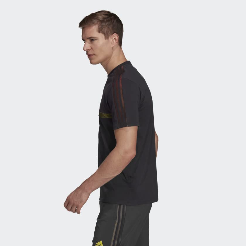 adidas Men's Soccer 3-Stripes Tee, Black, Small