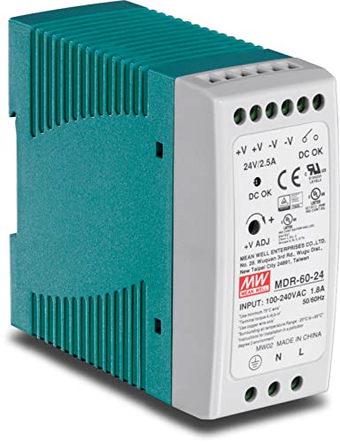 TRENDnet 60 W Single Output Industrial DIN-Rail Power Supply, Universal AC Input, Extreme -20 to 70 °C (-4 to 158 °F) Operating Temp., Ti-M60204, Blue