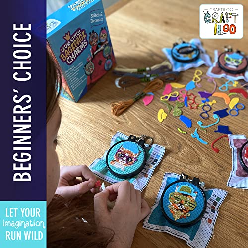 Cats 5 Stamped Cross Stitch Kits for Kids.Needlepoint Kits for Beginners. Embroidery Kit for Kids. Crossstitch Kit for Beginners and Girls (Cats)