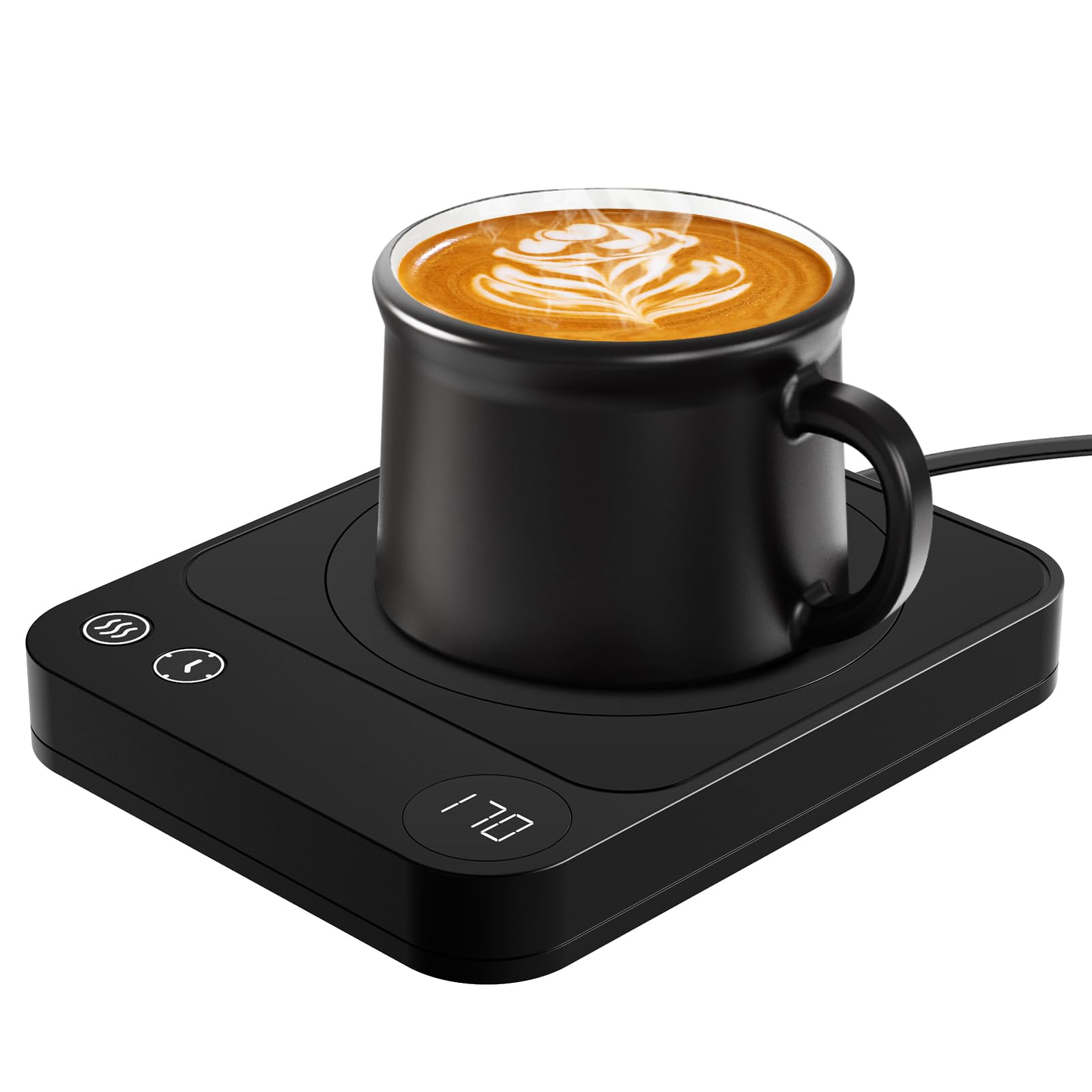 Mug Warmer, Coffee Warmer with 3 Temperature Settings, Auto Shut On/Off Coffee Mug Warmer, Coffee Cup Warmer with 2-12H Timer, Coffee Warmer for Desk/Home/Office, Cup Warmer for Milk/Coffee/Tea, Black