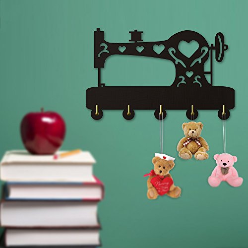 The Geeky Days Mini Sewing Machine Shape Design Creative Home Decor Wall Art Clothes Coat Robe Hooks Bedroom Bathroom Door Towel Hooks Decor for Sewing Lover Gift