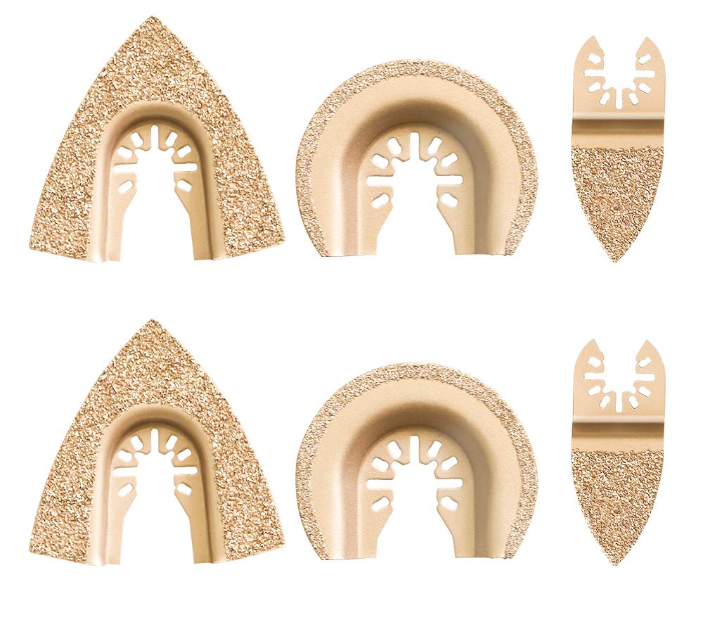 6 PCS Multitool Carbide Oscillating Saw Blades LEILUO Saw Blades for Tile Grout Cement Mortar Concrete Oscillating Tool Blades Fit Dewalt Bosch Rockwell Makita Fein Multimaster