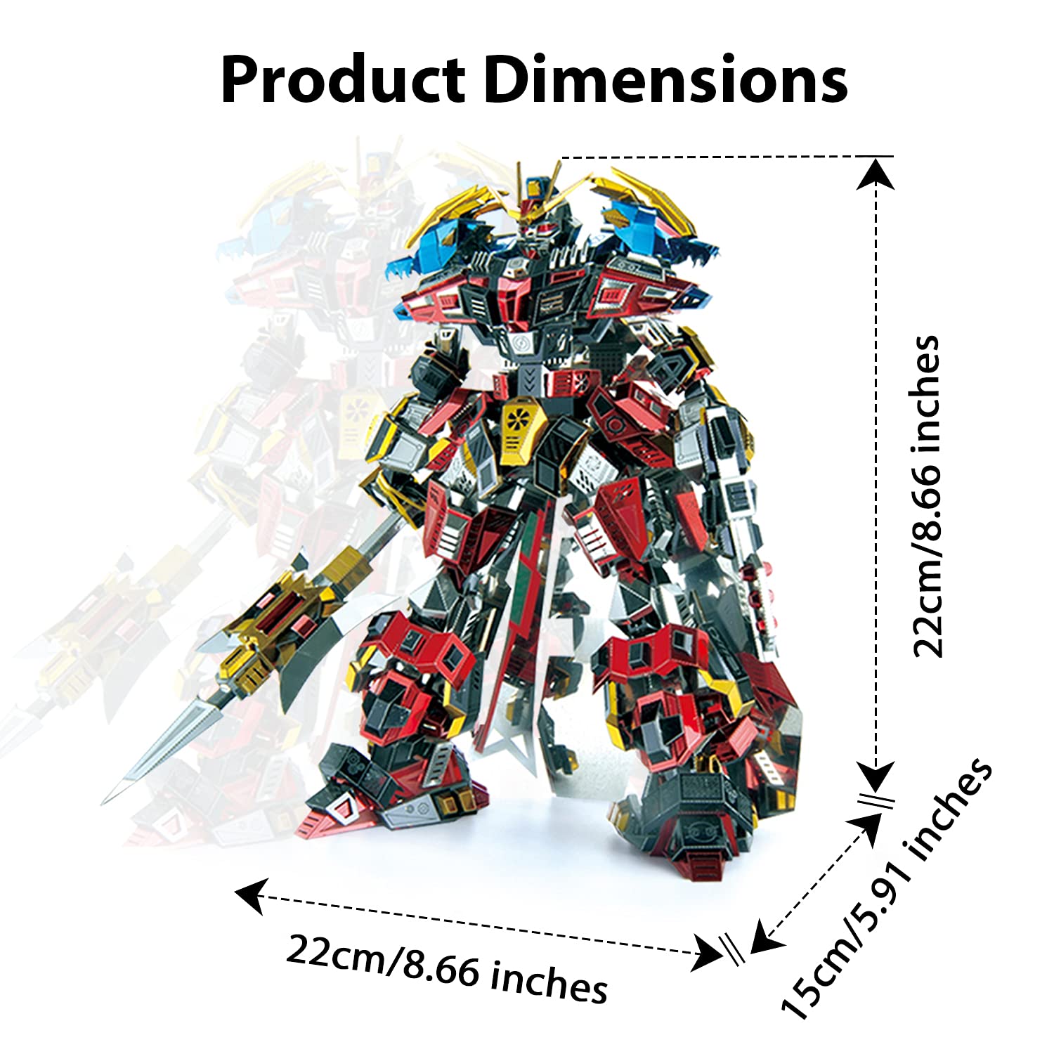 Microworld 3D Metal Model Kits, Lyu Bu 3D Metal Puzzle Mechanical Soldier Figure Warrior, Challenge Metal Earth Model Kits Jigsaw Brain Teaser DIY Art Craft Puzzles for Adults Men Boys