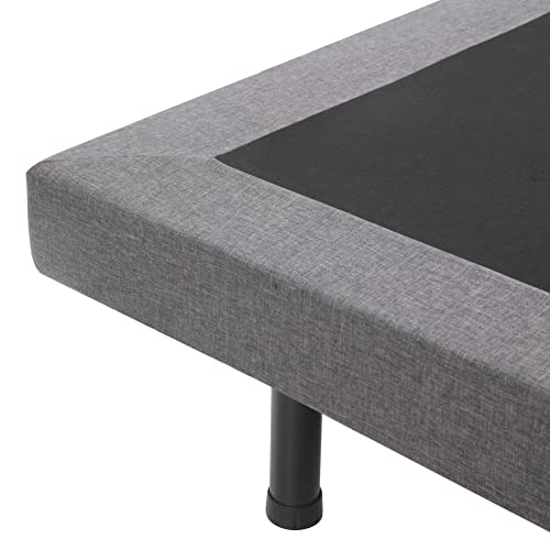 Adjustable Comfort Upholstered Adjustable Bed Base with Massage, Wireless Remote, Three Leg Heights, and USB Ports-Ergonomic, King, Black