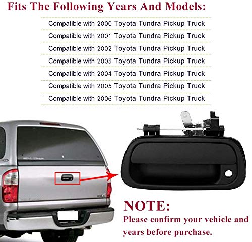 ADP Compatible with Tailgate Handle Latch with Keyhole Toyota Tundra 2000-2006 Rear Exterior Textured Black Tailgate Liftgate Door Latch Replaces - 69090-0C010 690900C010