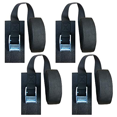 Alfa Gear 1" Width 15ft Long Multi- Function Kayak Boat Motorcycle Tie Down Straps Kits 4 pcs/Set