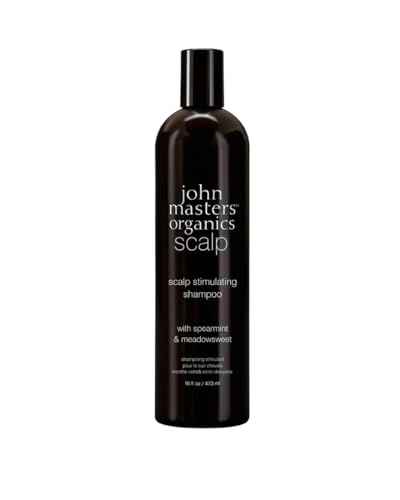 John Masters Organics Scalp Stimulating Shampoo 16 oz | Organic Spearmint & Meadowsweet | 70% Organic Ingredients | Clarifying Shampoo | Improve Scalp Health | Sulfate-free, 16 Fl Oz