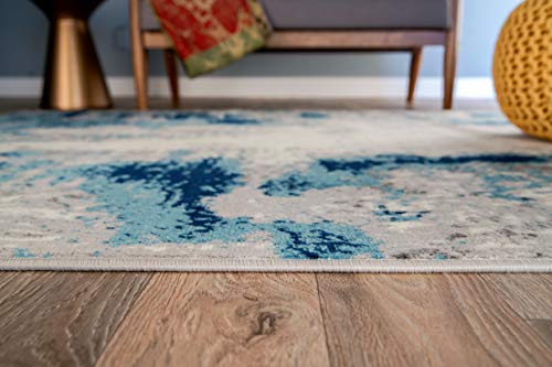 Rugshop Sky Collection Whimsical Abstract Area Rug 3'3" x 5' Blue