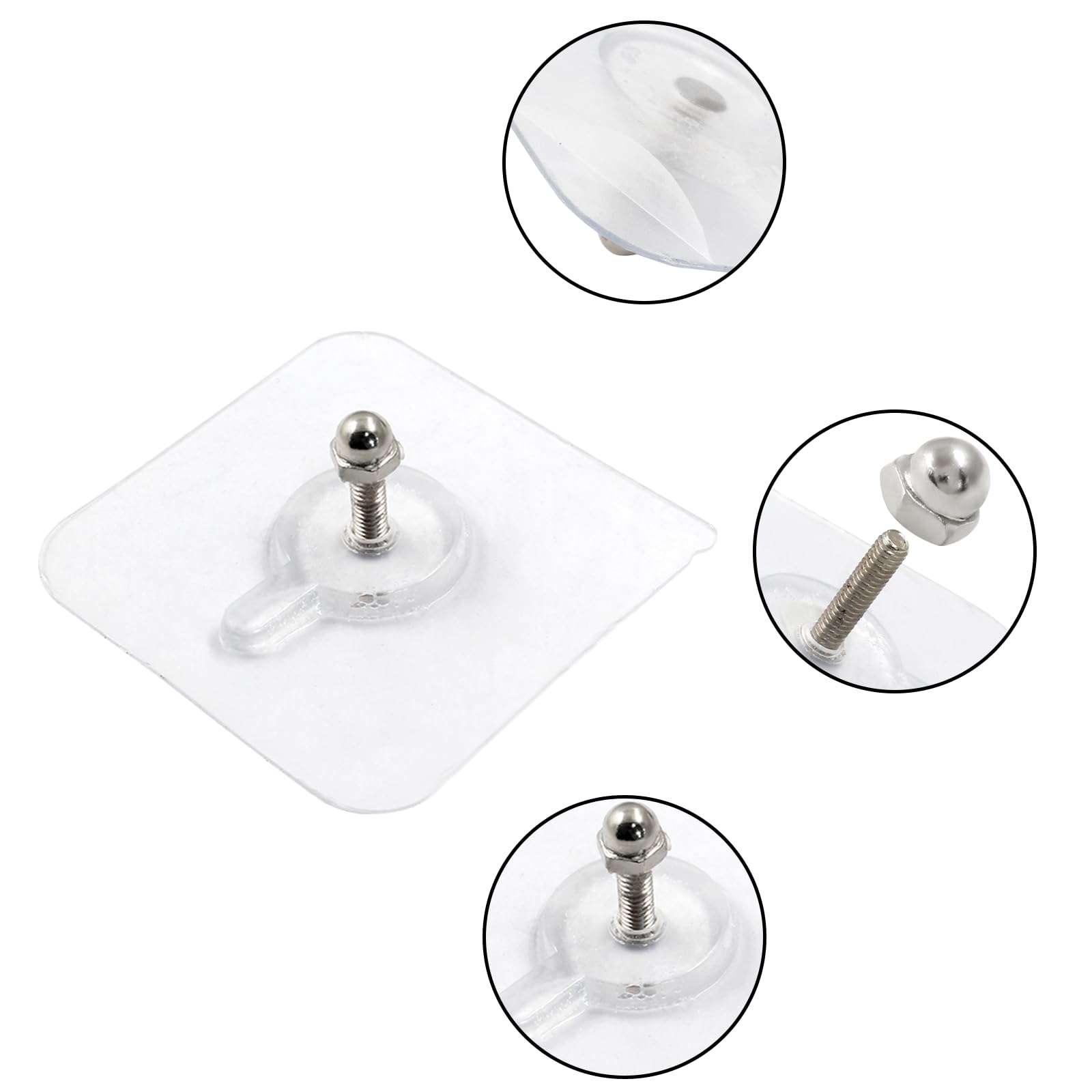 Hitefu 20pcs Self-Adhesive Hooks, Heavy Duty Wall Hooks for Hanging, Screw Free Sticker, Waterproof Picture Hanging Hooks Seamless Screws for Wall Mount, Reusable for Kitchen, Bathroom, Home, Office