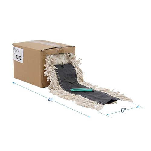 Boardwalk BWKFF40 5 in. Flash Forty Disposable Cotton Dustmop - Natural