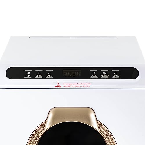 BeiseYu Portable Countertop Dishwasher, Compact Dishwasher with Built-in Water Tank, 5 Programs, 360° Dual Spray, 161℉ High-Temp Air-Dry Function, 8 Sets of Tableware for Apartments& RVs, 2 Modes