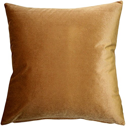 PILLOW DÉCOR Corona Golden Brown Velvet Pillow 16x16