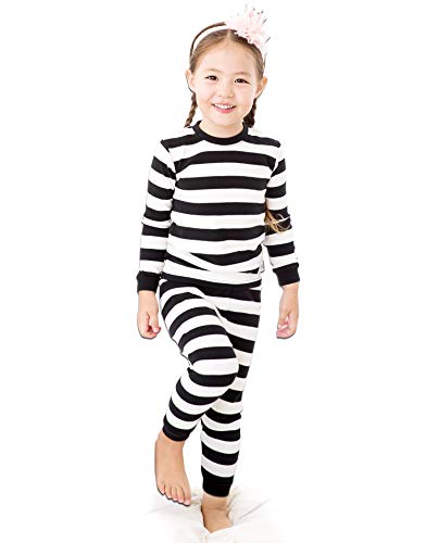 VAENAIT BABY Kids Girls Sleepwear Pajama 2pcs Set Color Magic Black White XL