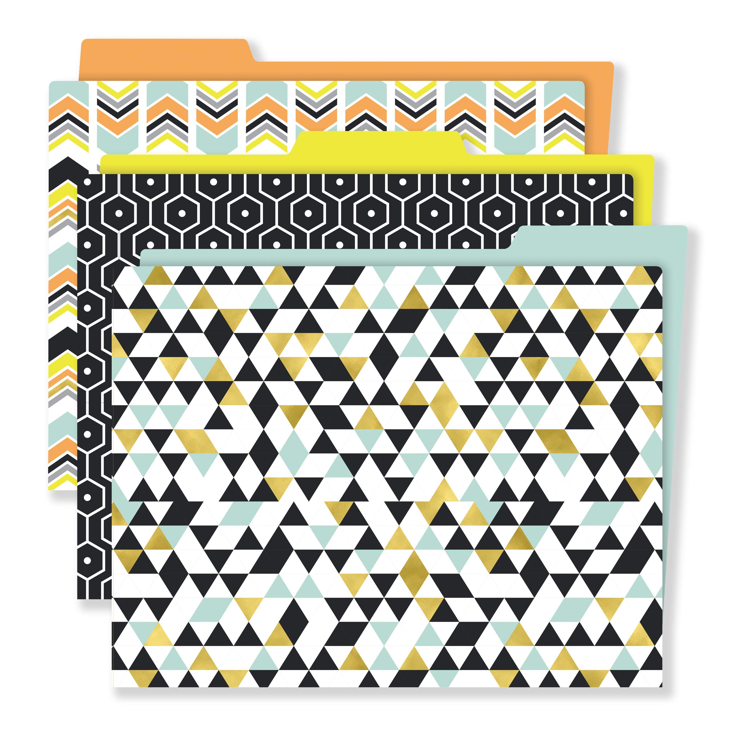 Carson Dellosa Aim High Decorative File Folders—11.75" x 9.5" Multi-Pattern Colored File Folders for Filing Cabinet, Office or Classroom File Organization (6-Pack)