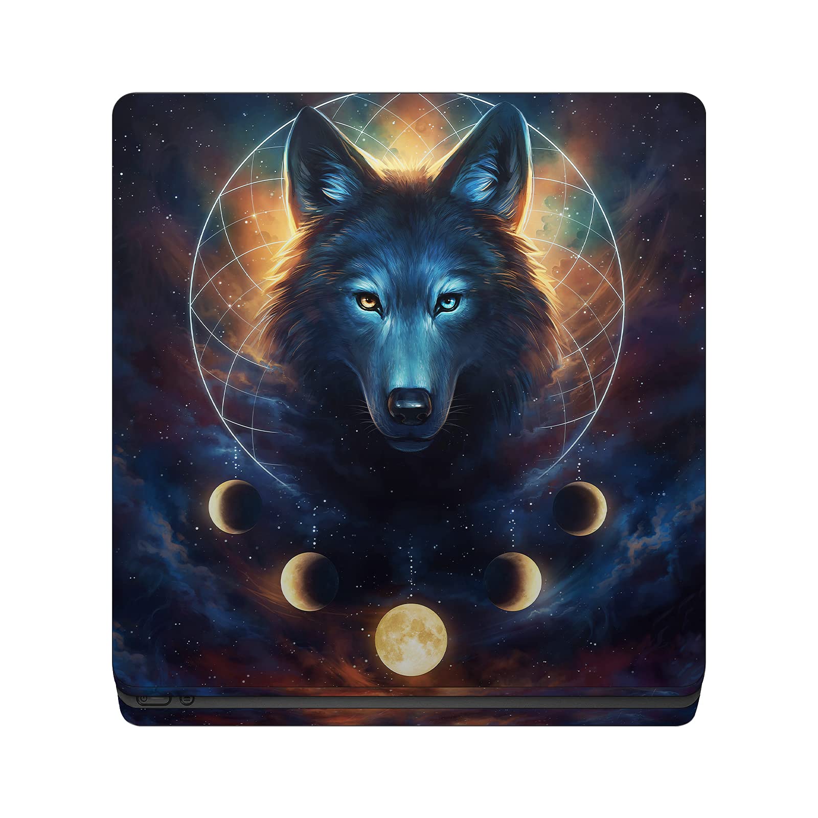 Dreamcatcher Wolf Art Mix Matte Vinyl Sticker Gaming Skin Case Cover Compatible With Sony PlayStation 4 PS4 Slim Console and DualShock 4 Controller