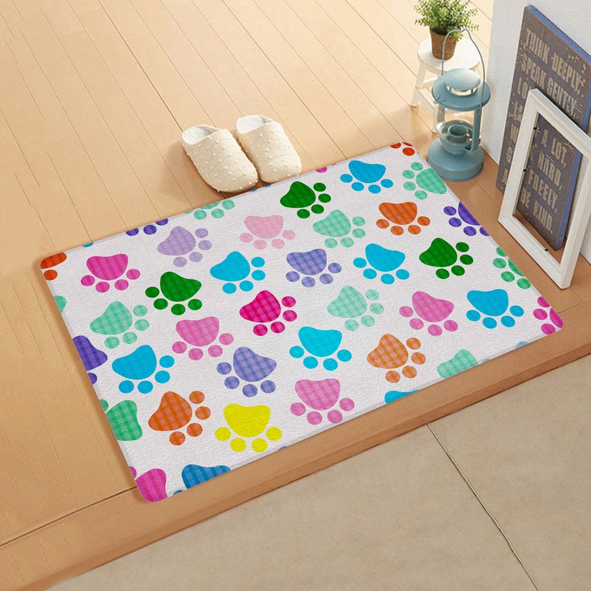 Anti-Fatigue Kitchen Mat- Dog Paw Print Durable Soft All-Purpose Doormat Standing Mat Bathroom Rugs, Stain Resistant and Comfort- 18" x 30"