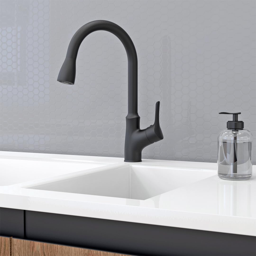 Belanger FUS78CMB Single Handle Pull-Down Kitchen Faucet, Matte Black