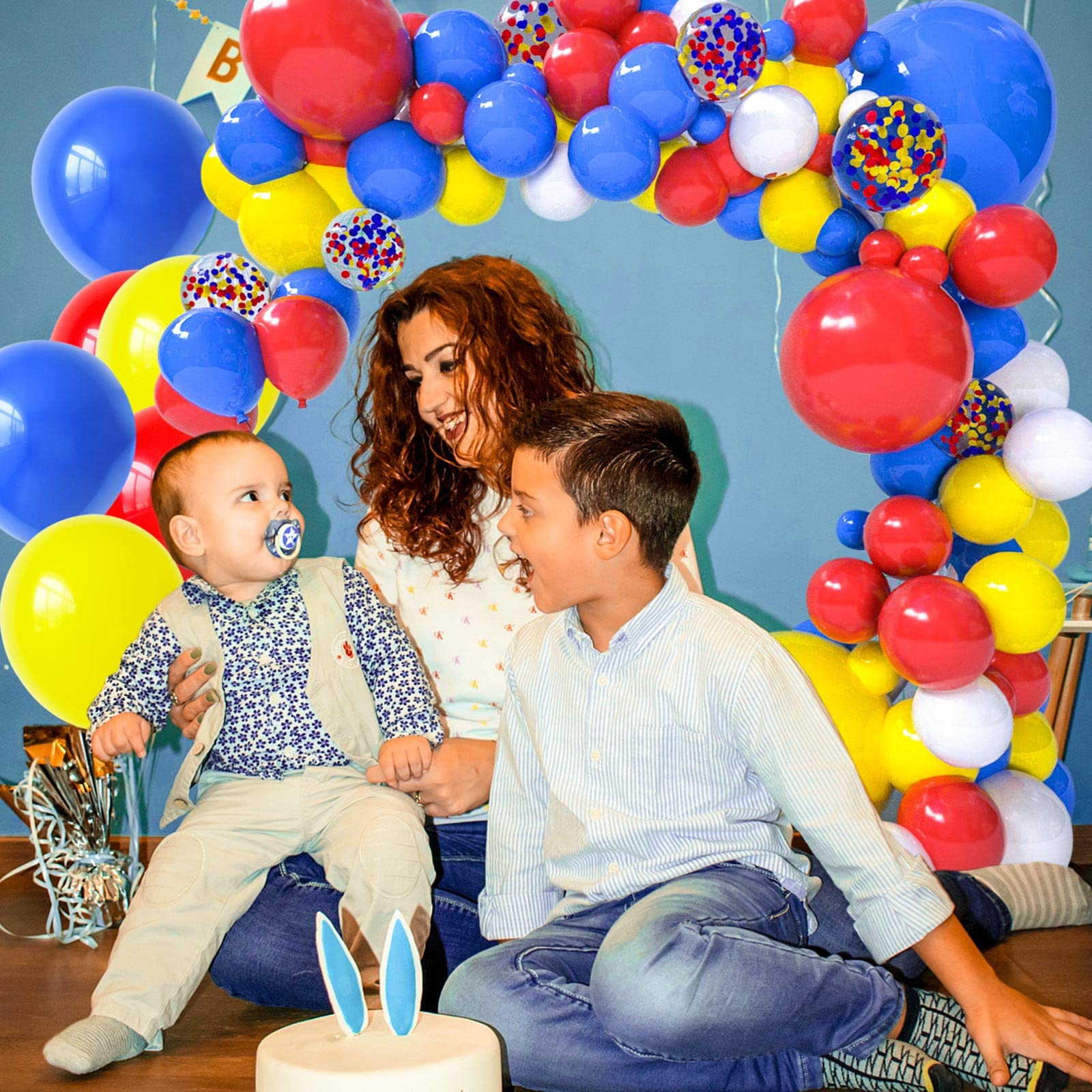 Red Blue Yellow White Balloon Garland Kit for Baby Shower Wedding Bridal Shower Birthday Party Decoration