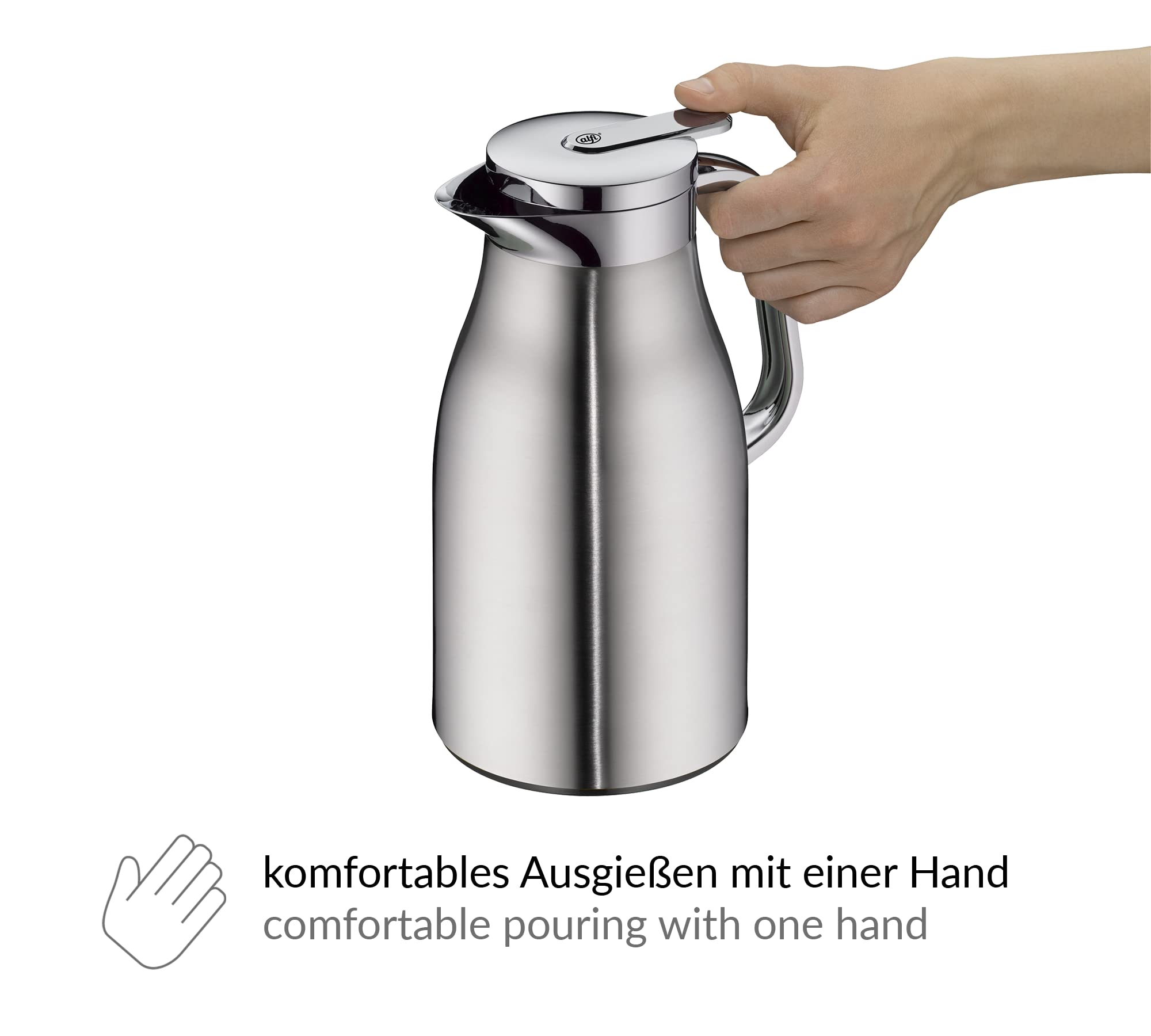 ALFI Skyline Thermos Flask, 1 Litre, Matte Stainless Steel