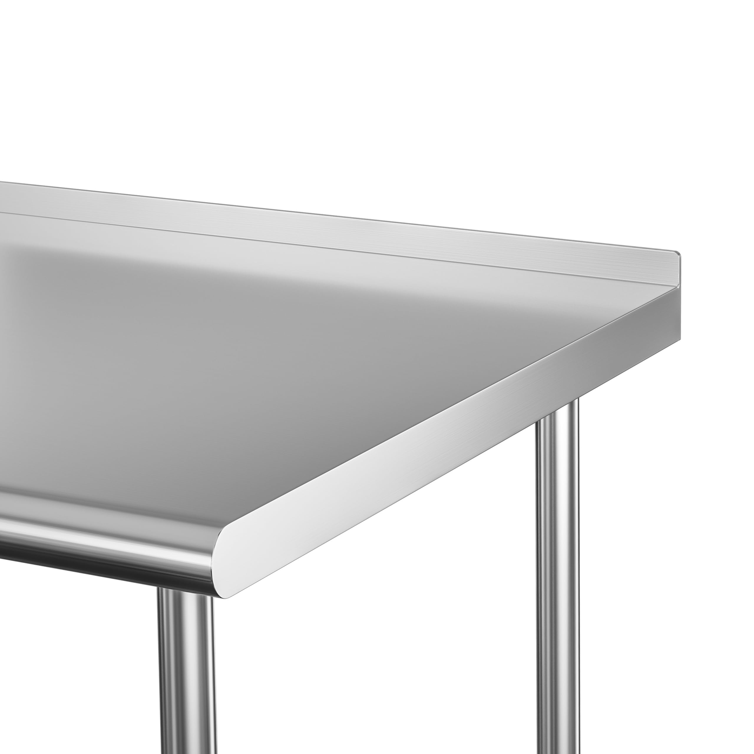 Chingoo Stainless Steel Table 24 x 30 Inches Metal Prep Table with Backsplash & Adjustable Undershelf, Stainless Table for Commercial Kitchen, Outdoor, Restaurant, Hotel & Garage