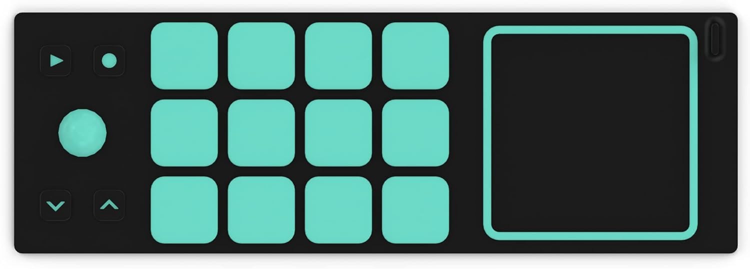 Drum Pad Accessory for J-Play MIDI controller - 12 Drum Pads and Effect Zone, Dedicated Musical App Included, Plug & Play Music instrument Water Edition
