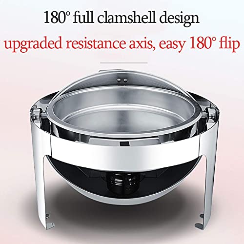 Chafing Dish Food Warmers for Parties and Buffets Round Buffet Servers and Warmers for Keeping Food Being Fresh and Delicious 6L - Alcohol Heating (GN 1/2)