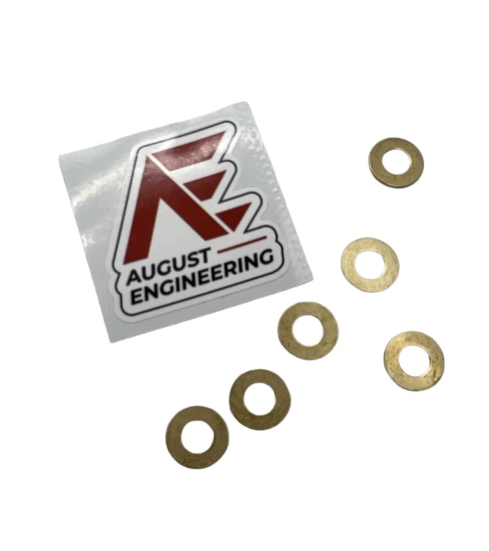 August Engineering 6 Piece Brass Washer for Benchmade Osborne 940 Axis Lock Folding Knife 11mmx5mmx0.8mm Phosphorous Bronze Replacement