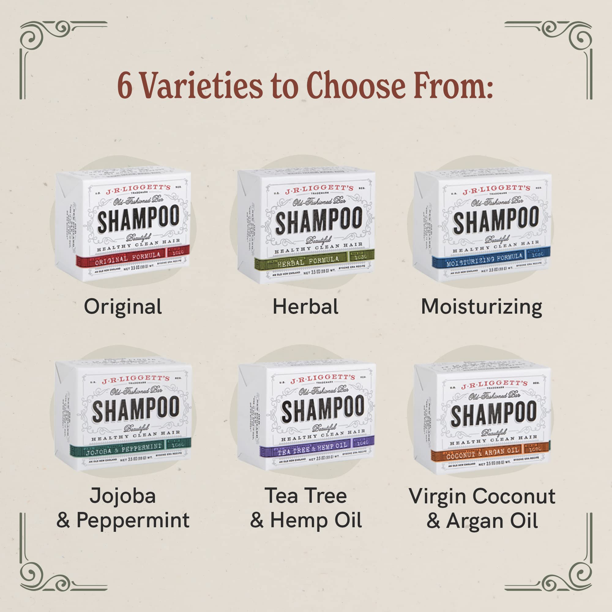 J·R·LIGGETT'S All-Natural Shampoo Bar, Moisturizing Formula - Supports Strong and Healthy Hair - Nourish Follicles with Antioxidants and Vitamins - Detergent and Sulfate-Free, One 3.5 Ounce Bar