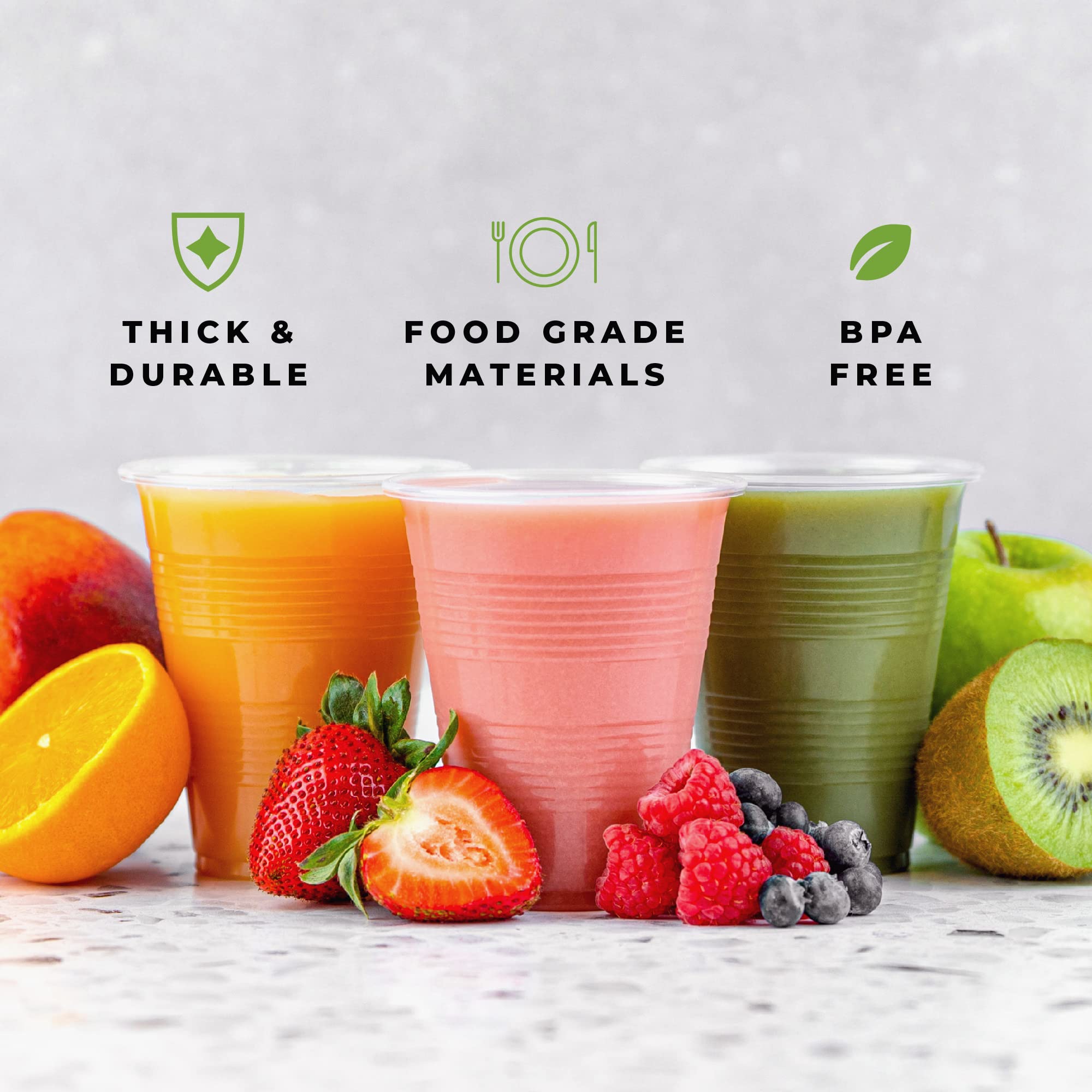 7 oz Clear Plastic Cups β Disposable Cups for Parties, Picnics, BBQ and Events Perfect for Cold Drinks Great Value for Home and Commercial Use Translucent Design (300)