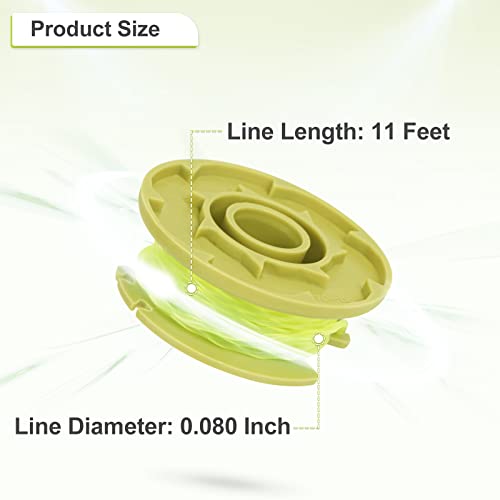 GreatBuddy 3-Pack Weed Wacker String Replacement Compatible with Ryobi 18v, 24v, and 40v Cordless Trimmers Refill,Parts#AC80RL3