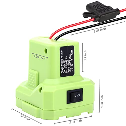 Biswaye Power Wheels Adapter Compatible with Ryobi 18V ONE+ Battery P102 P107 for Ride on Toys Rc Car Dune Racer Truck or Robotics or DIY Use, Power Wheel Adapter with Fuse & Wire Terminals