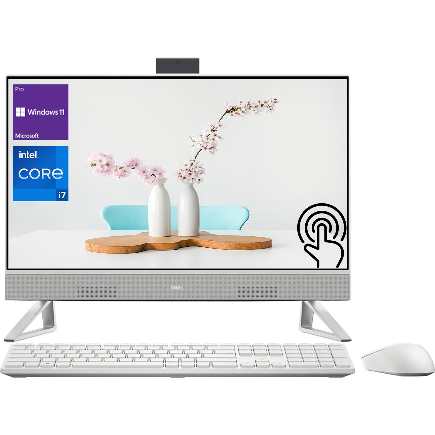 DELL Inspiron 7720 27" FHD Touchscreen All-in-One Business Desktop PC, Microsoft Office Lifetime Office & Windows 11 Pro, 13th Gen Intel 10-Core i7-1355U, 16GB RAM, 2TB SSD, GeForce MX550, Wi-Fi 6E