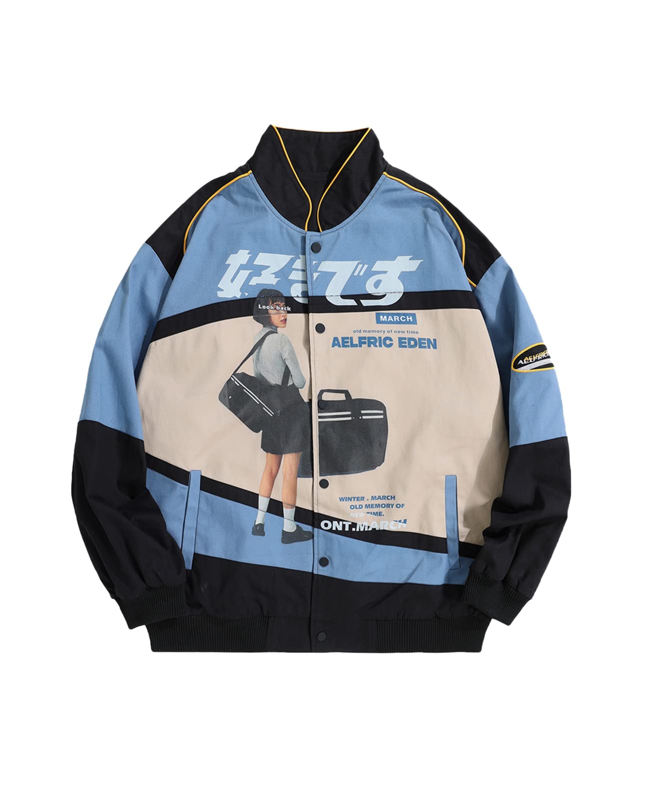 Aelfric Eden Men's Varsity Jacket Harajuku Vintage Graphic Baseball Jacket Unisex Coats Streetwear