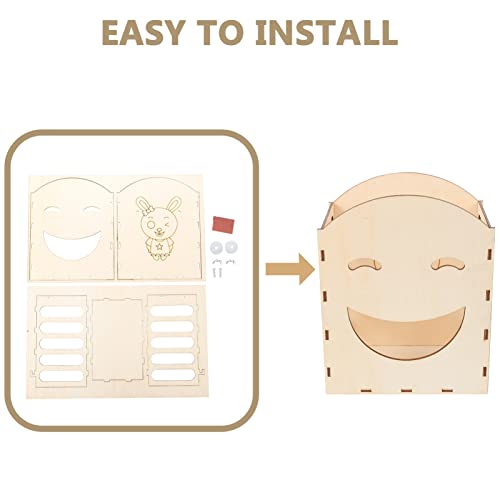 Bunny Hay Wooden Bunny Rabbit Hay Feeder: Less Wasted Wooden Food Feeding Rack Bunny Cage Grass Manger Holder for Guinea Pig Chinchilla Small Animals Pets Rabbit Feeder