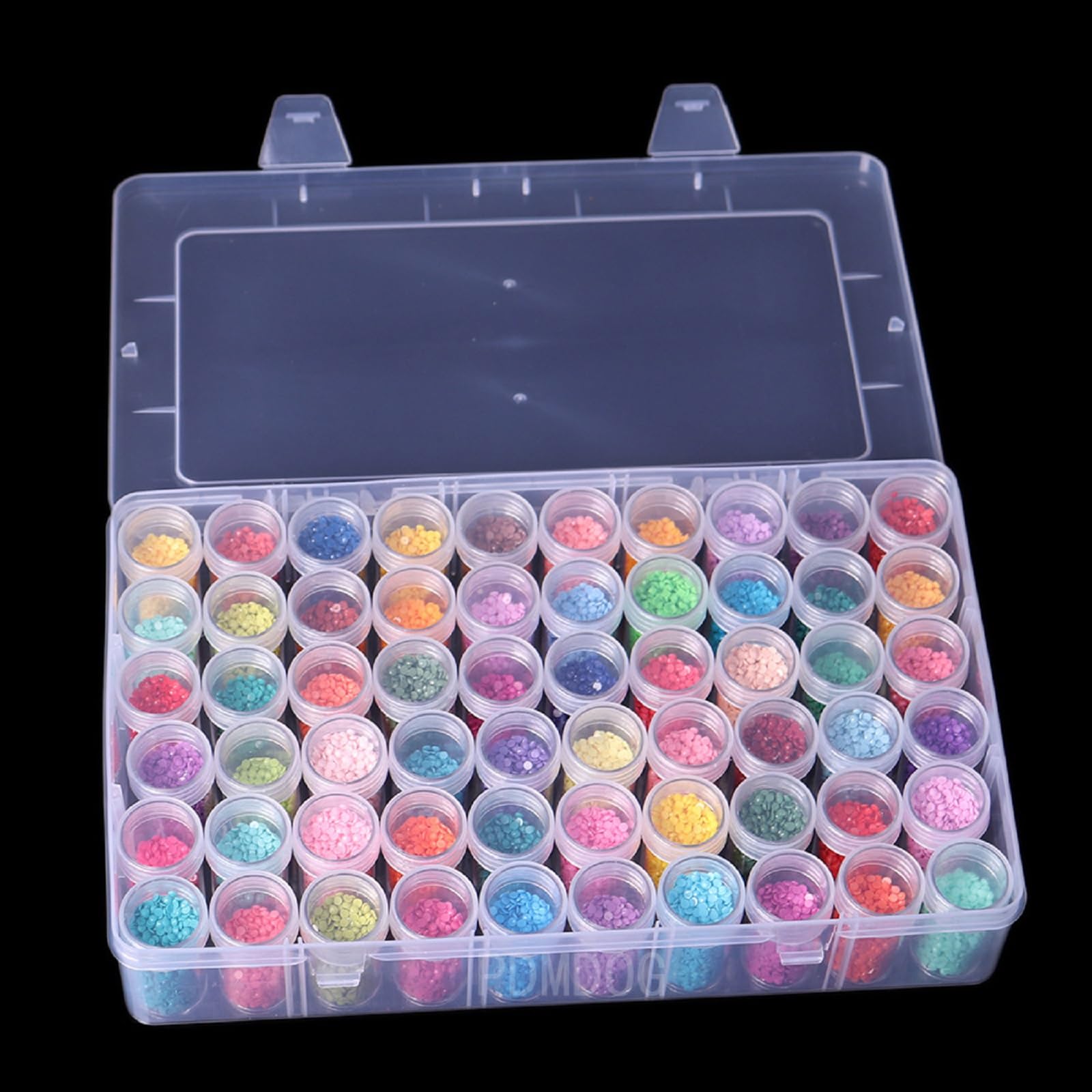 MIAO JIN 60 Grids 5D Diamond Painting Box Portable Clear Storage Containers With Label Stickers and Lids for Beads Seeds Glitter Rhinestones Jewelry Diamond Dots Crafts DIY Accessories(60 Jars)