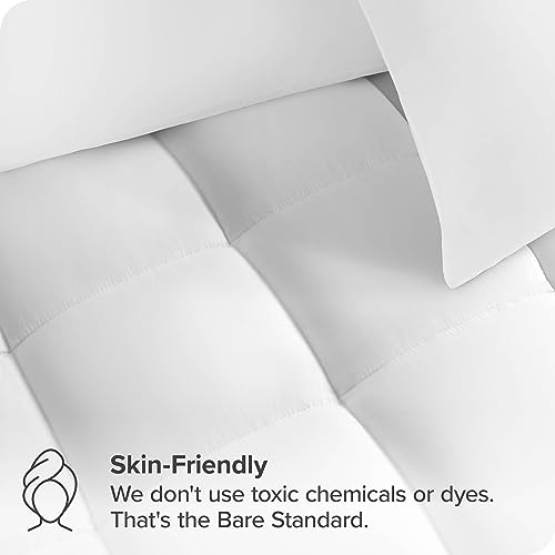 Bare Home Twin XL Mattress Topper Cotton Top - Fitted Mattress Cover - Cooling Breathable Air Flow - 8" to 21" Deep Pocket - Mattress Pad Protector - Soft Noiseless Mattress Pad (Twin XL)