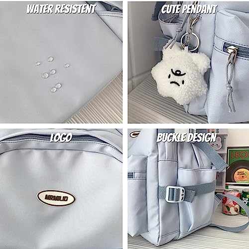 BILIPOPX Kawaii Backpack with Cute Accessories Aesthetic 15.6 Inch Laptop Backpack Pendant (Black)